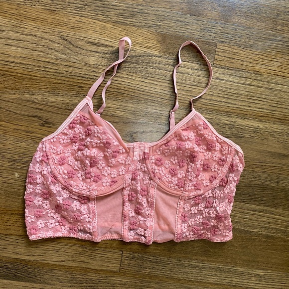 SHEIN | Tops | Pink Flower Bralette | Poshmark